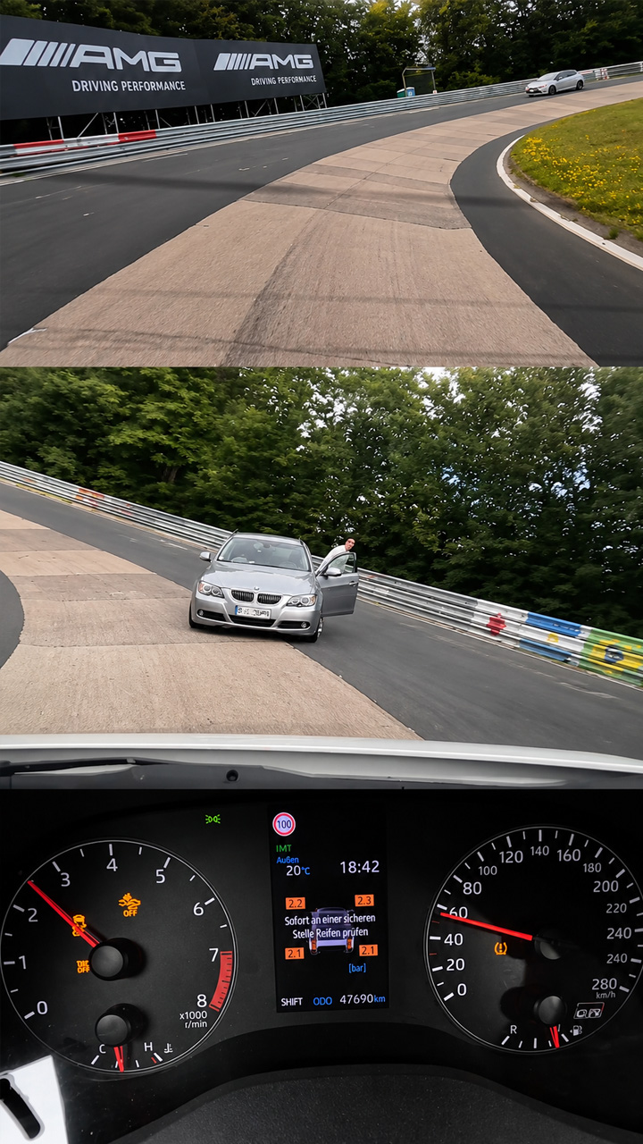 GR Yaris nearly hits BMW at the Nürburgring