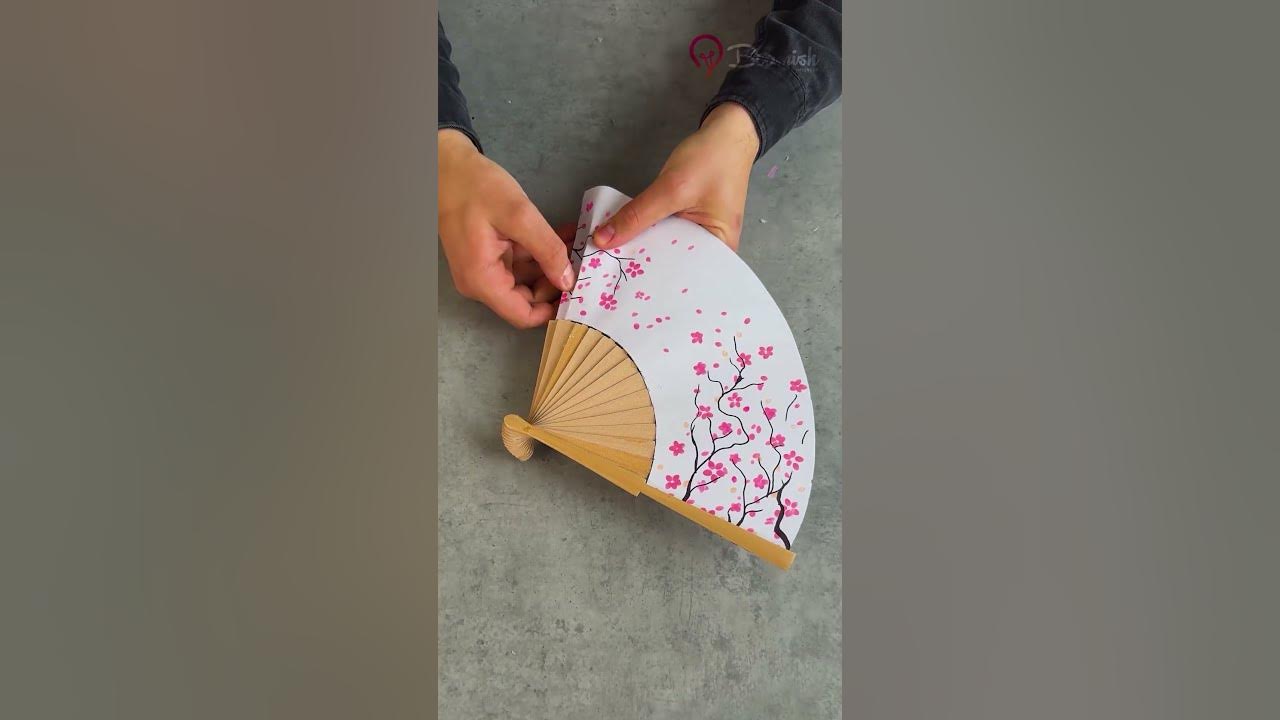 DIY paper folding fan #creative #paperfan #papercraft