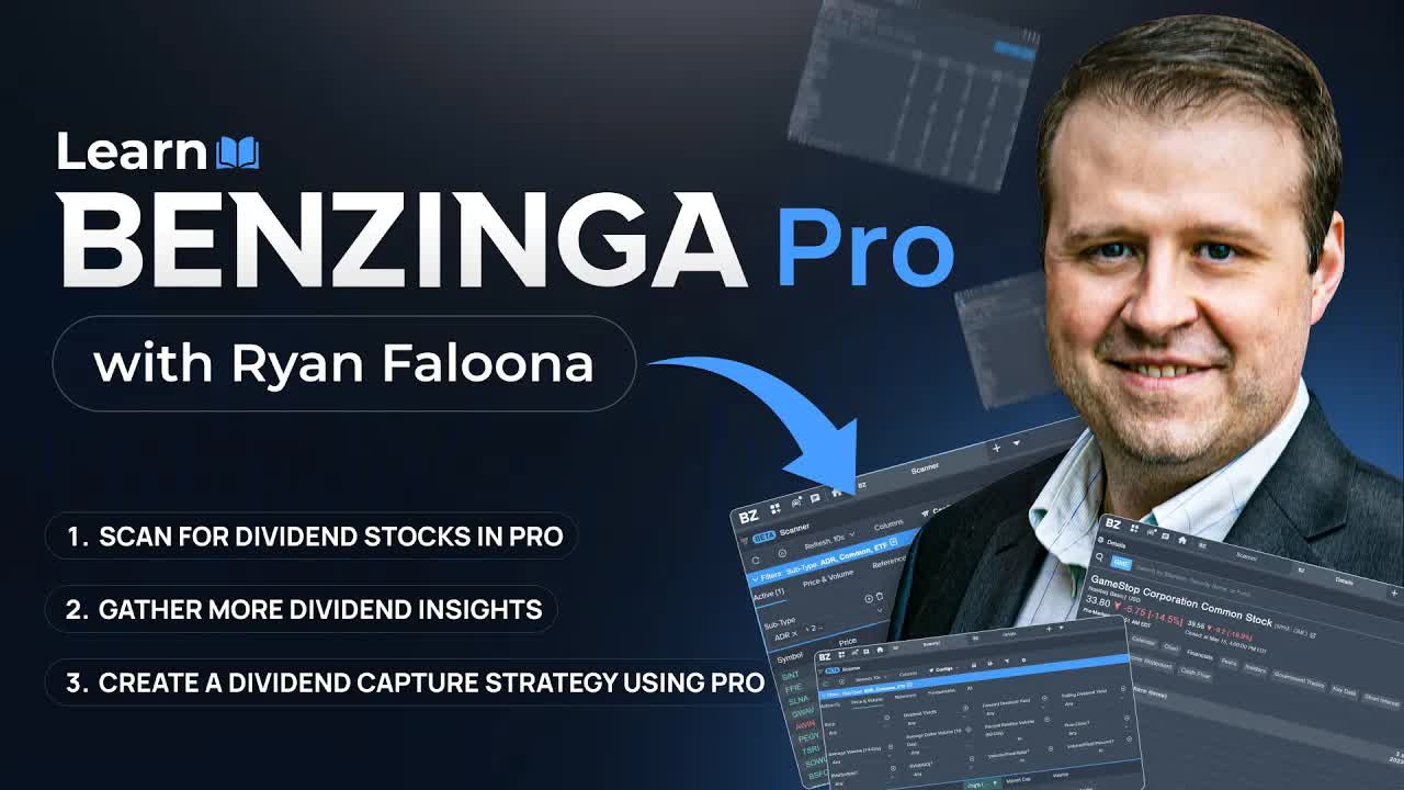 Master dividend stock scanning & capture with Benzinga Pro