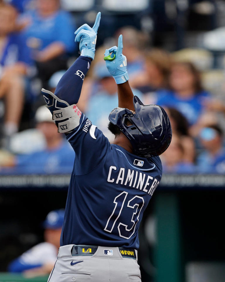 Junior Caminero homers in 6th straight game to lead Rays to 7th win in ...