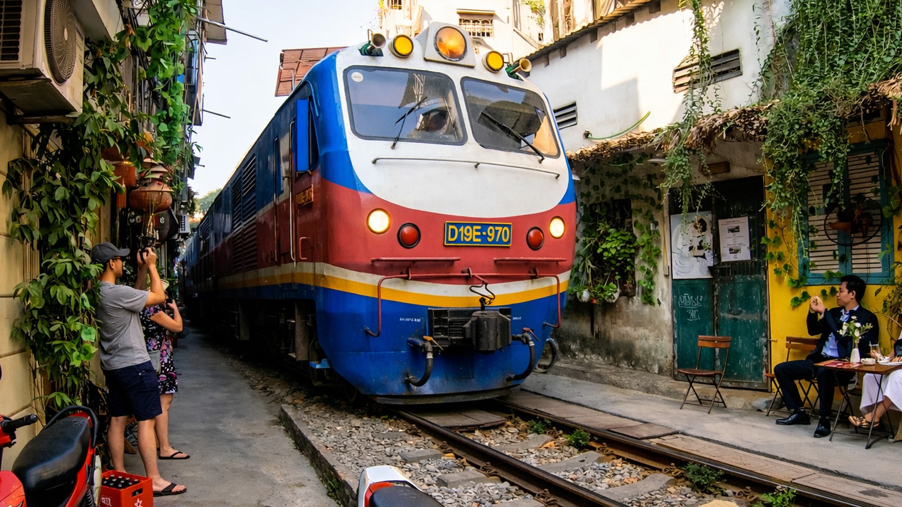A walk through Hanoi's famous train street (4K)