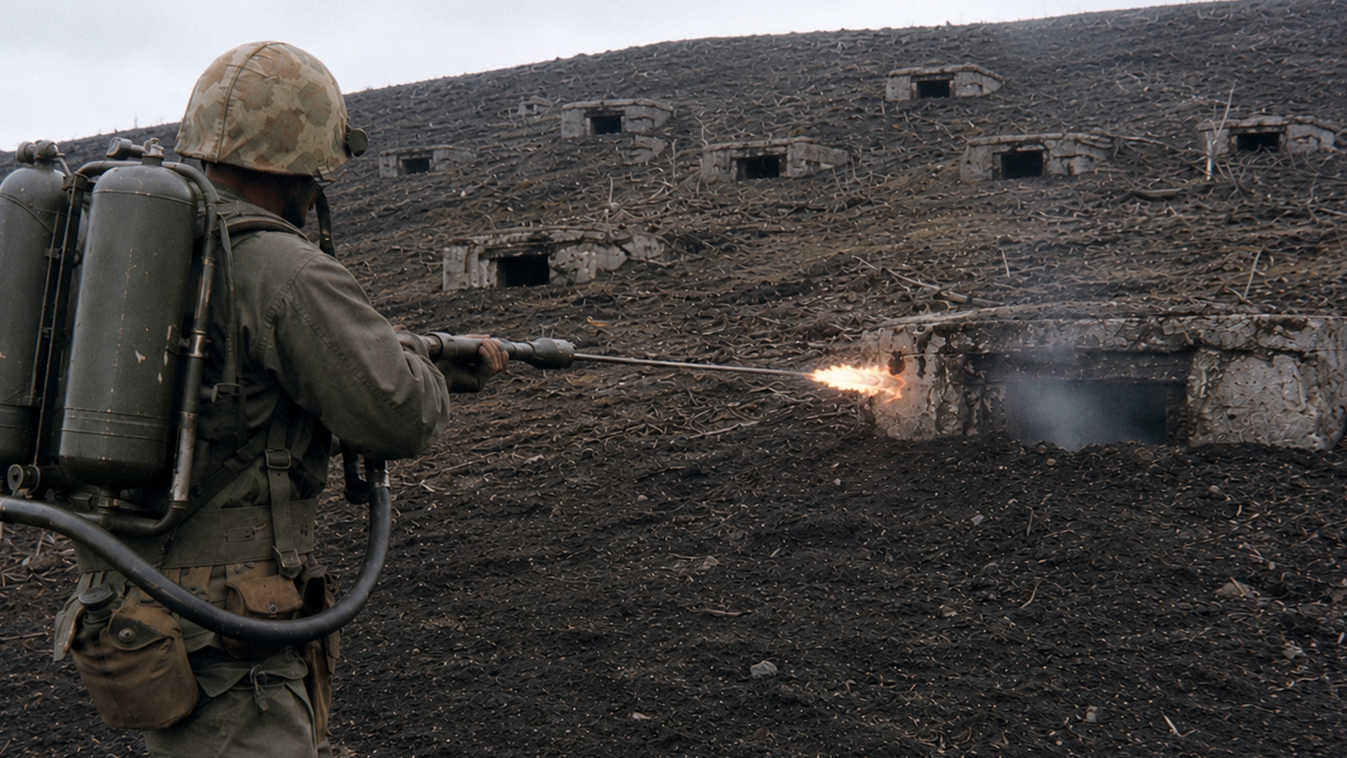 The marine who burned seven bunkers in World War II