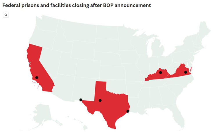 Federal prisons housing thousands of inmates to close in US