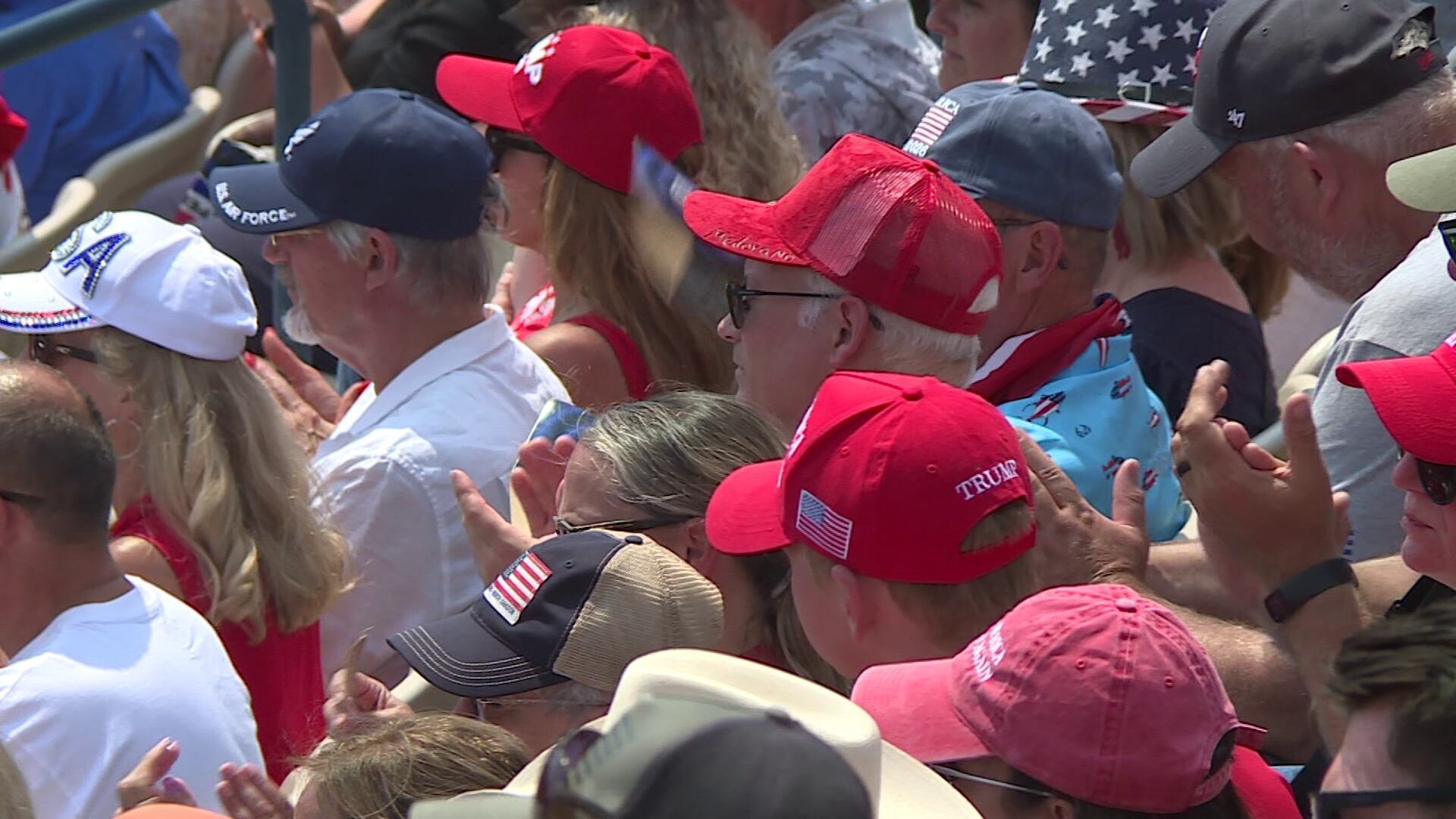 Crowds flock to Medora’s amphitheatre to listen to President Trump speak