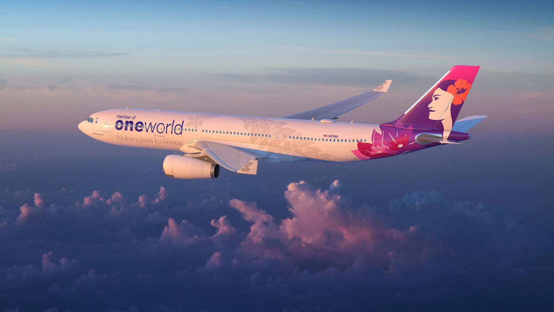 Hawaiian Airlines marks oneworld entry with special aloha Airbus A330 ...