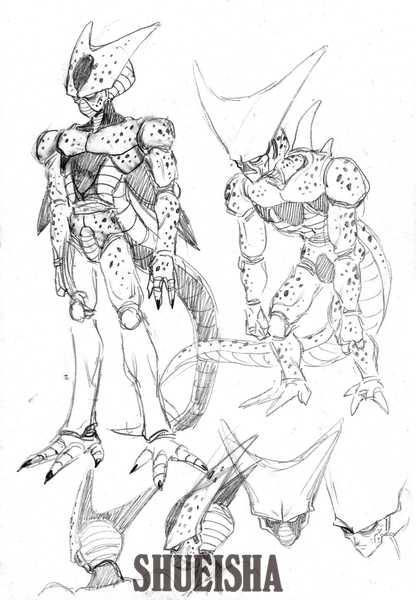 Dragon Ball reveals official Cell sketch with alternate second form designs