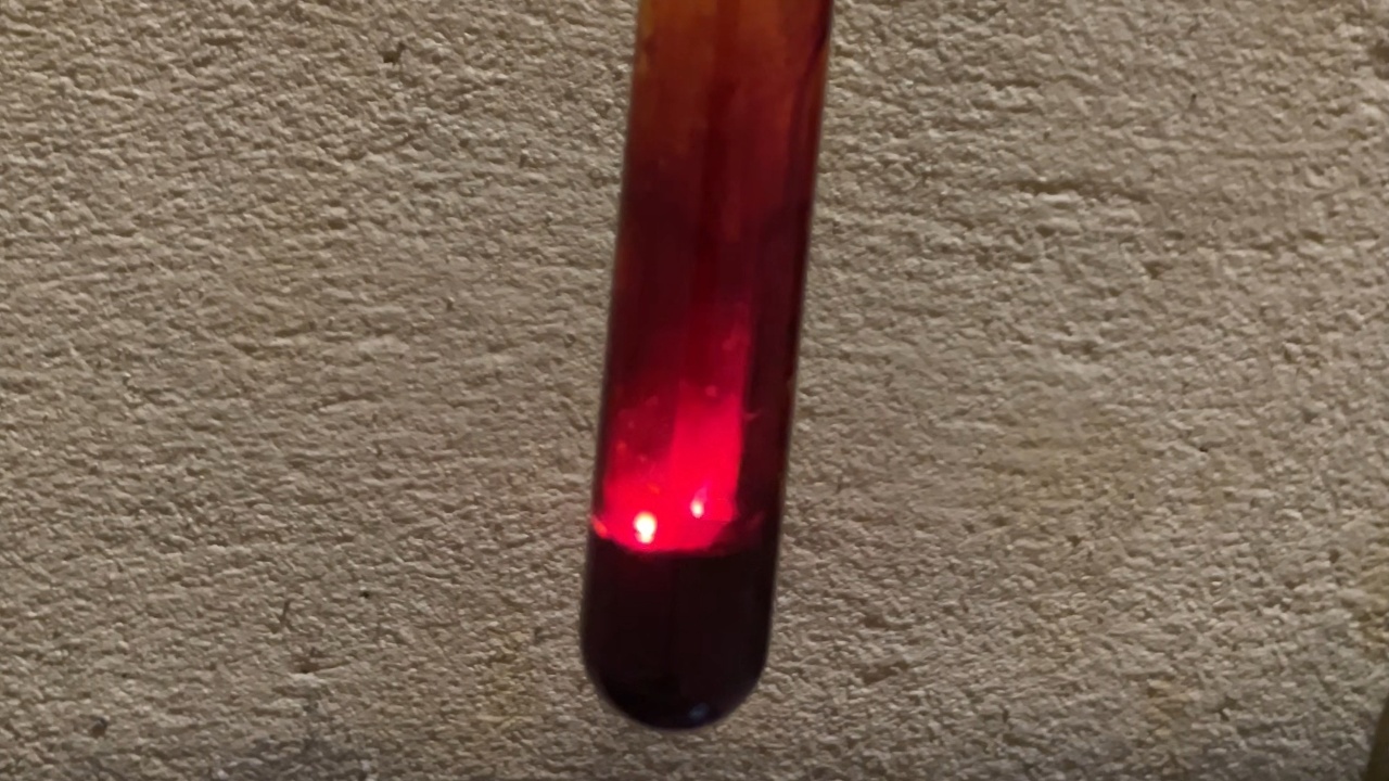 Chemistry experiments produce bright color reactions