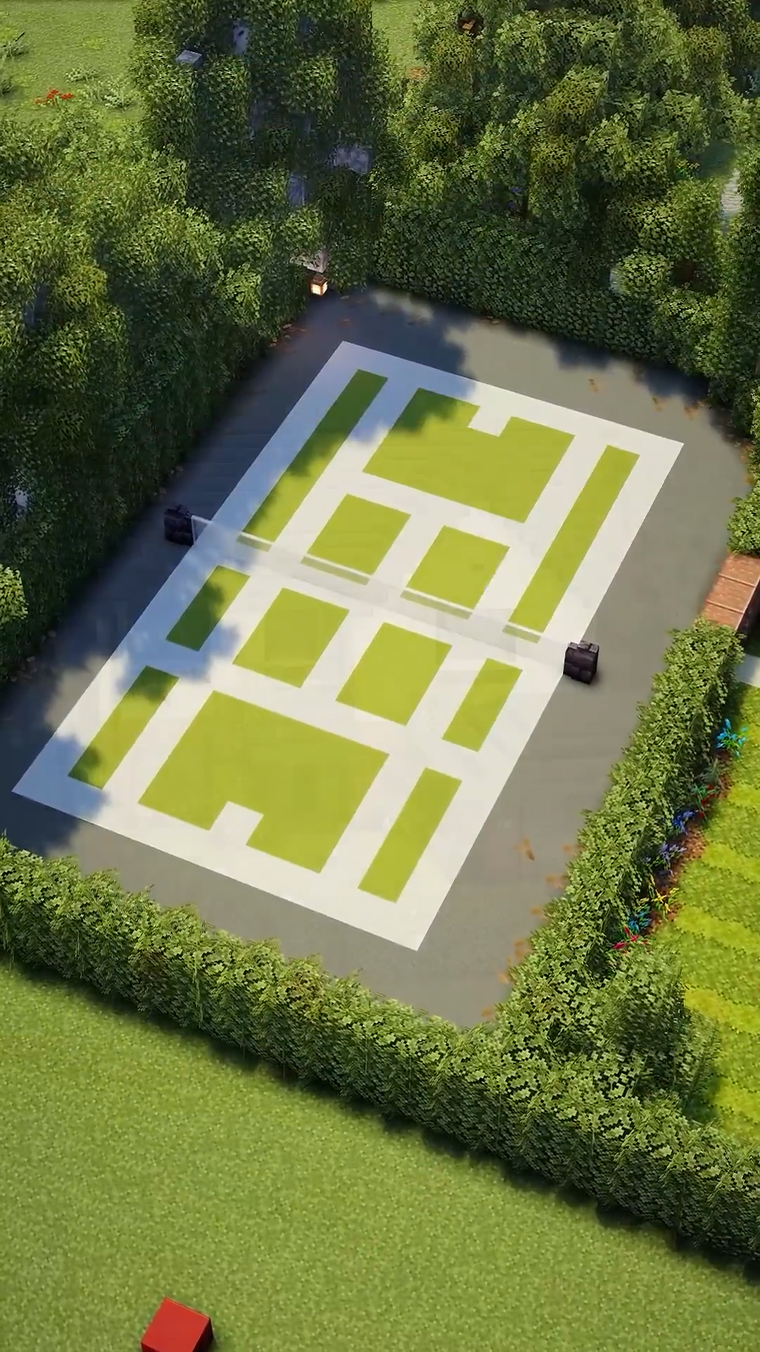 This Minecraft tennis court turns a forest into playable paradise