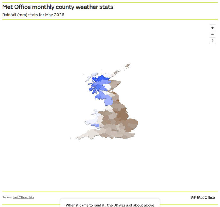 June 2026 weather stats: A county breakdown