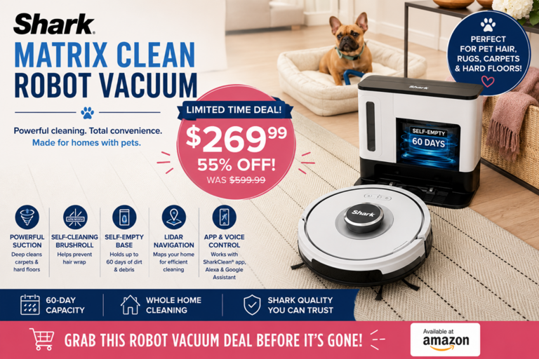 Shark Matrix Clean robot vacuum drops to $269.99 (55% off)