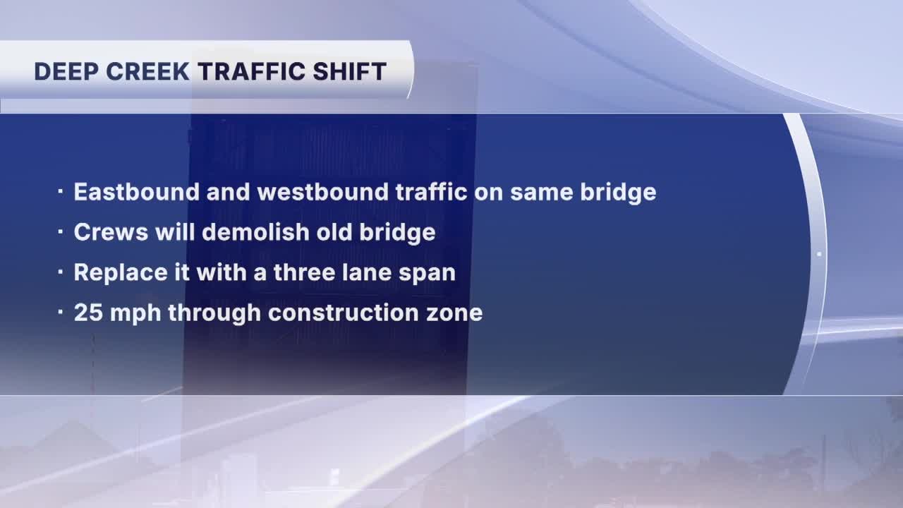 Traffic to shift onto new bridge in Chesapeake as Deep Creek Bridge ...