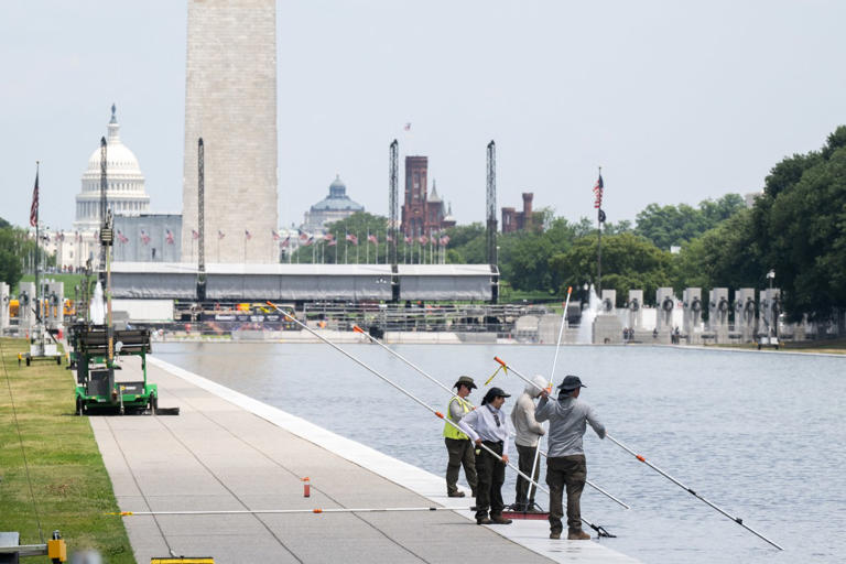 Olympic canoeist charged with damaging renovated reflecting pool