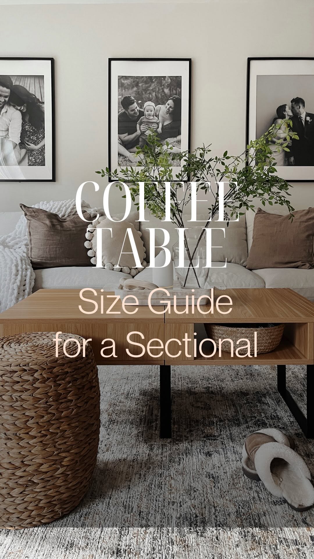 Best coffee table size and shape for sectionals