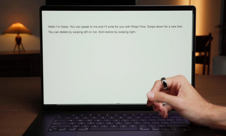 OASIS Smart ring hides a trackpad and it lets you whisper-control your ...