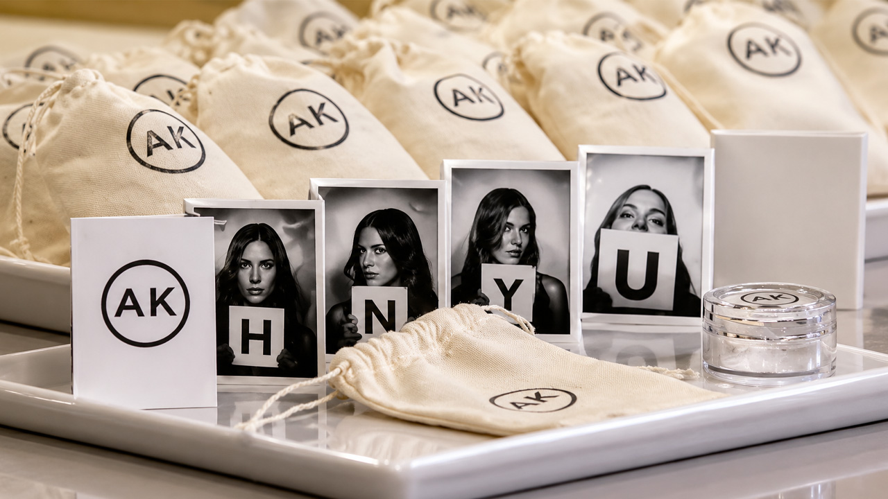 A creative wedding favor made with photo booth pictures and folded pages