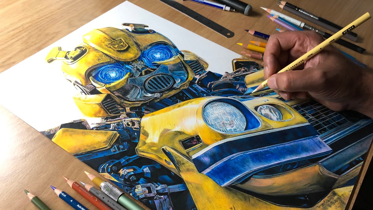 Drawing Bumblebee in 35 hours — incredible Transformers art