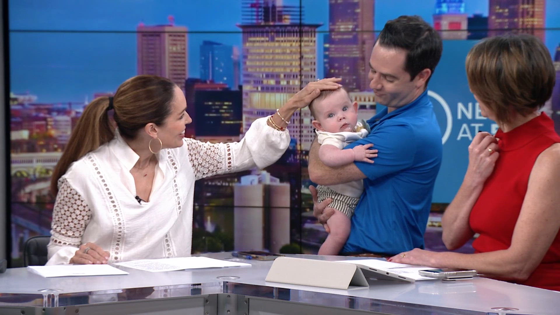 Baby Callum Fleischer joins 3News at 5
