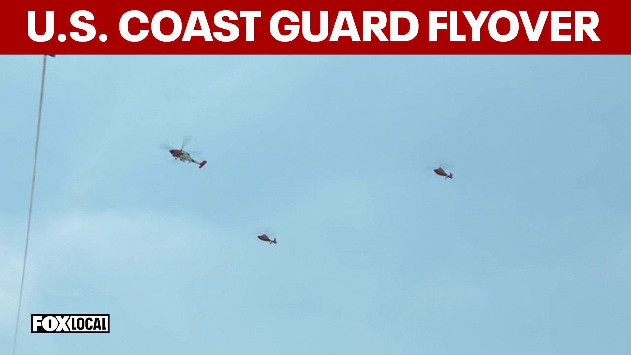 US Coast Guard helicopter flyover
