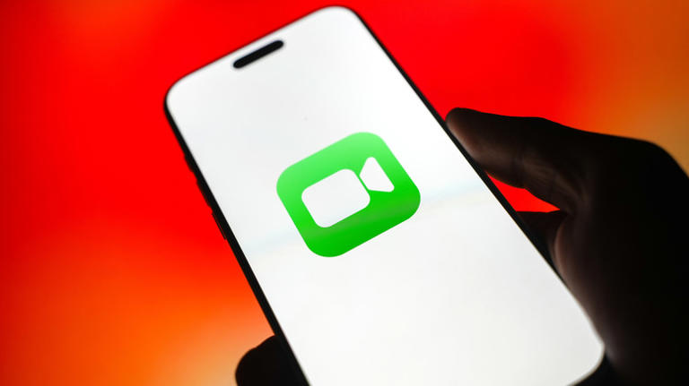 What does the 'F' button do on FaceTime?