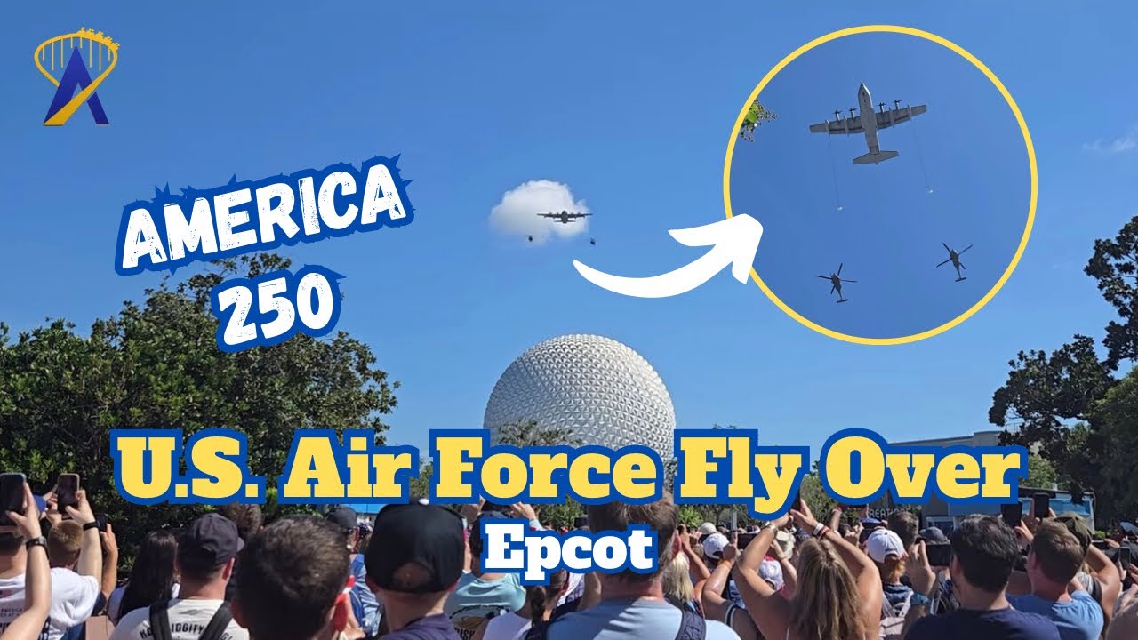 US Air Force flyover at EPCOT! Walt Disney World 4th of July 2026