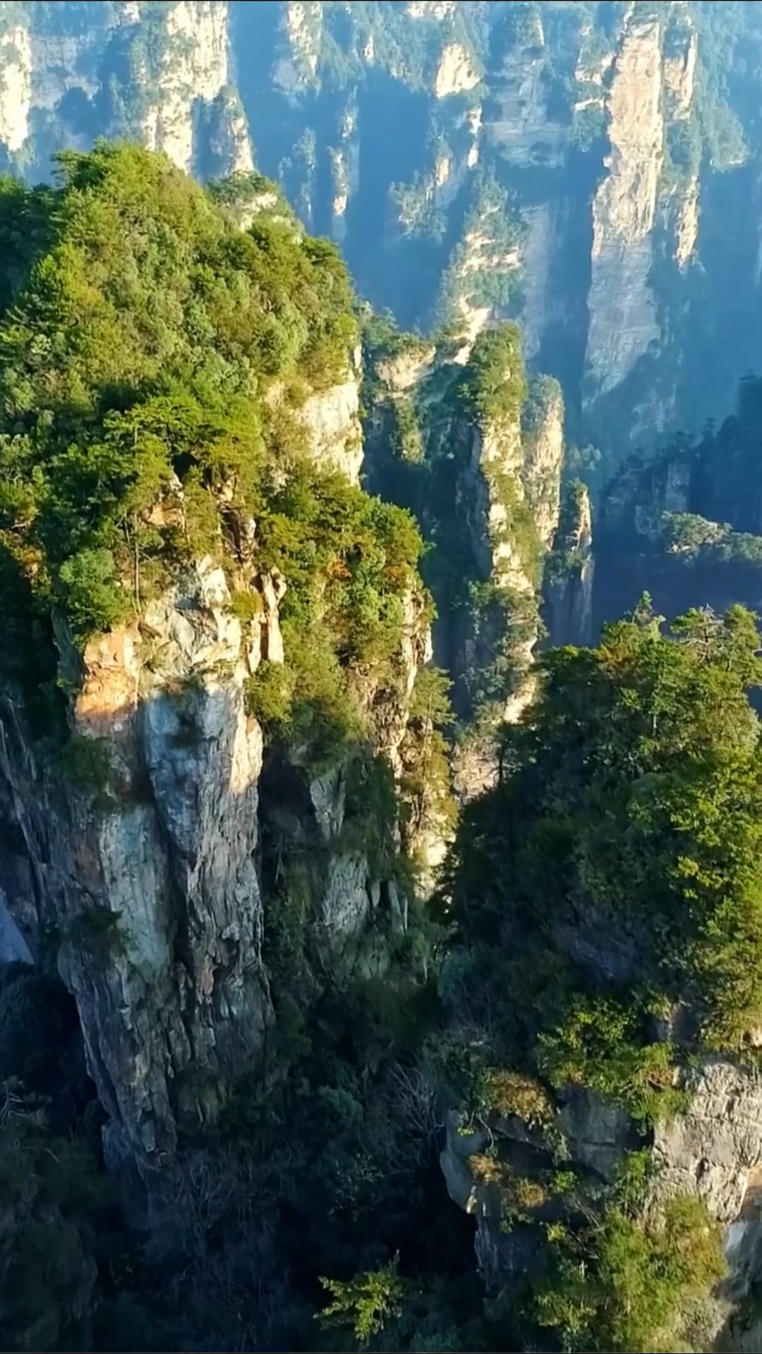 From above: Zhangjiajie's towering natural wonders