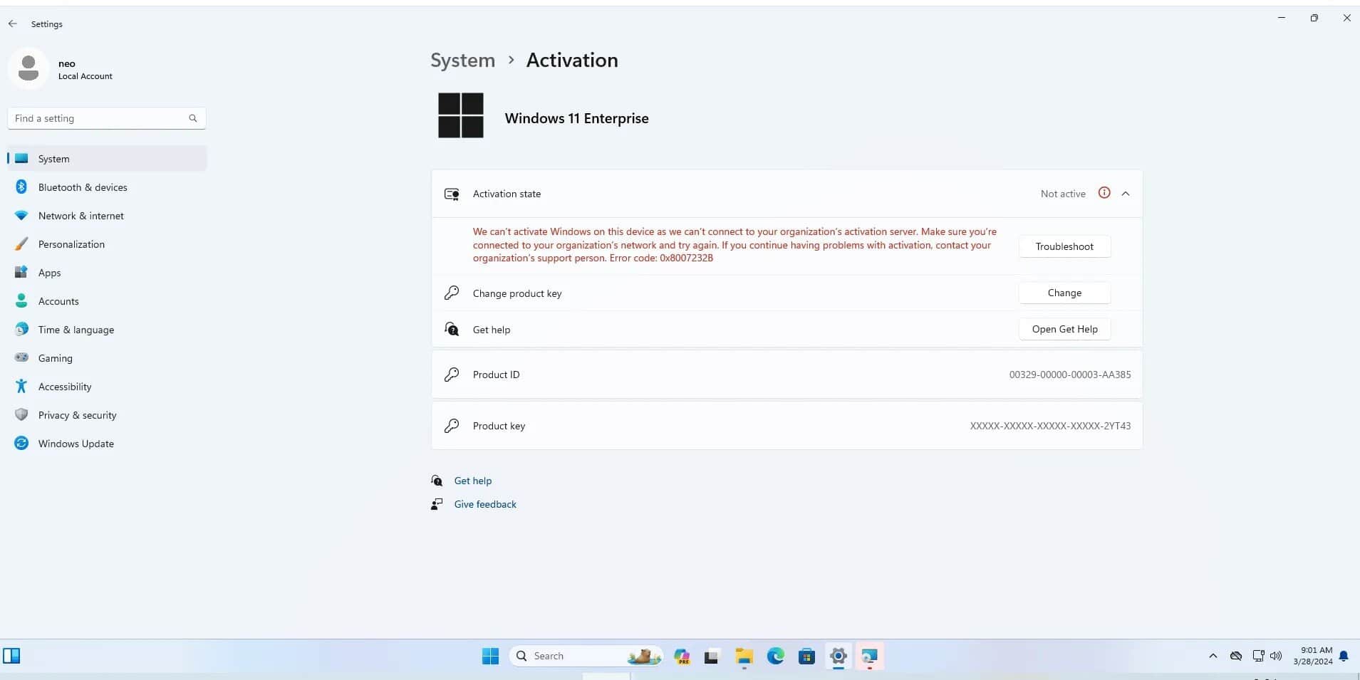 Activate Windows with product key in Windows 11