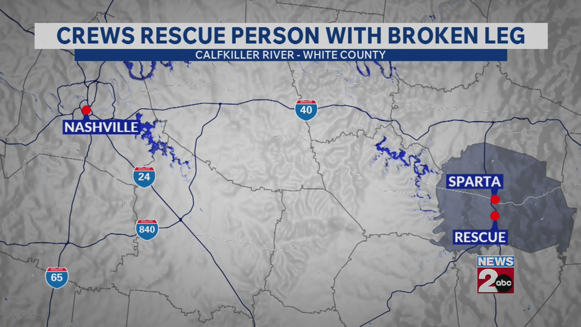 White County crews rescue person with broken leg