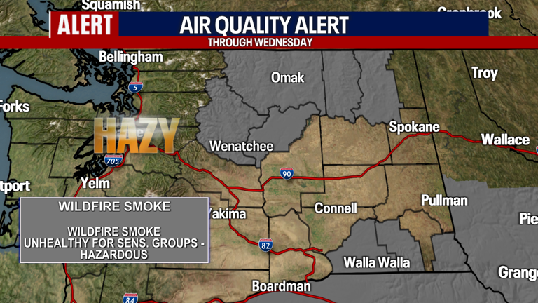 WA air quality map: Wildfire smoke forecast and updates across the state