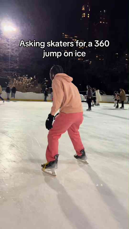 Ice skating jump challenge with amazing moves
