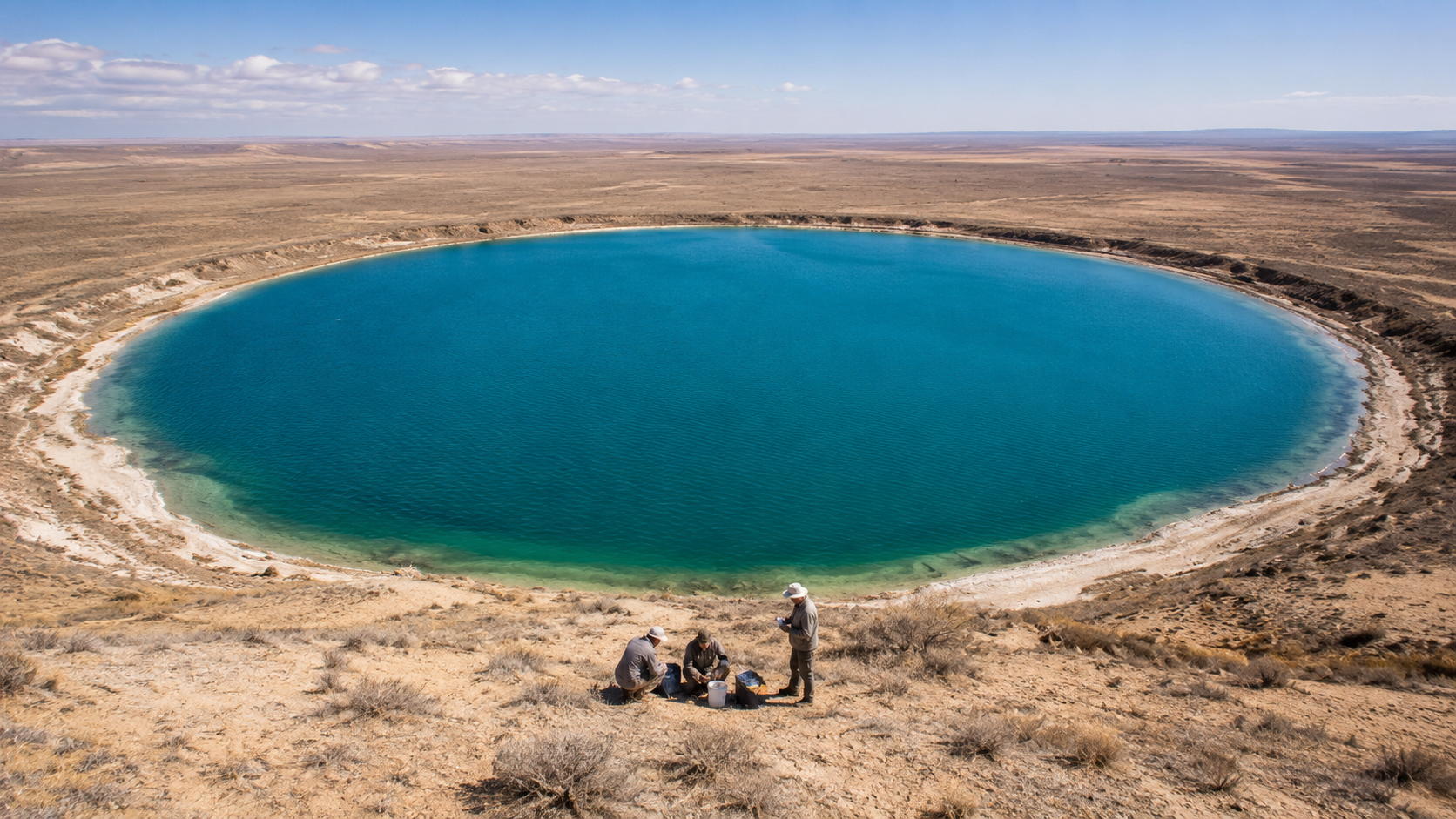 Why there's a perfect circle in the middle of Kazakhstan