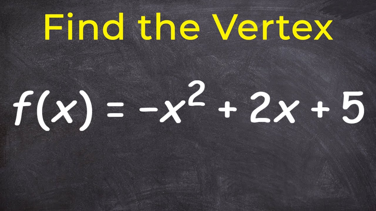Learn how to find the vertex of a parabola