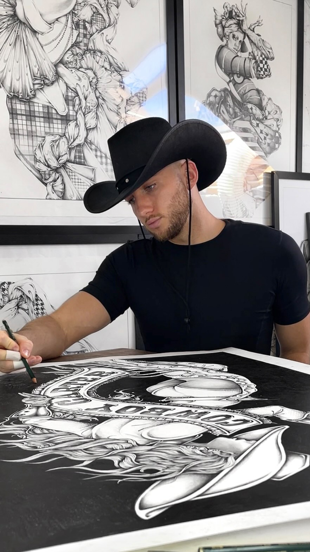 Graphite pencil secrets behind this Cowboy Carter portrait