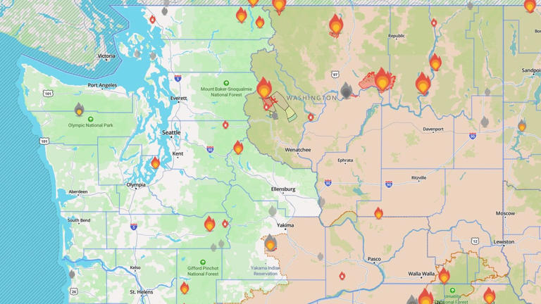 WA air quality map: Wildfire smoke forecast and updates across the state