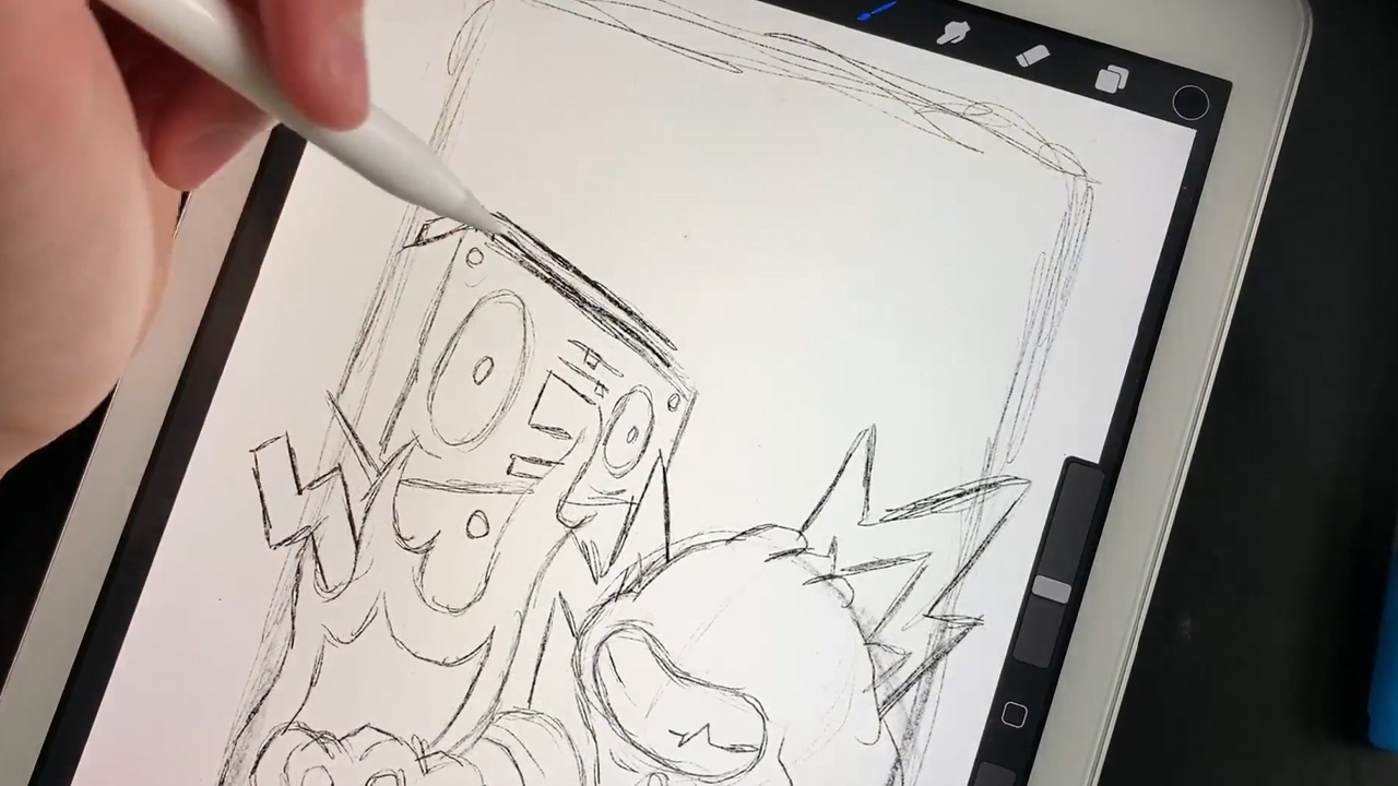 Simple Procreate digital sketching steps for beginners creating ...