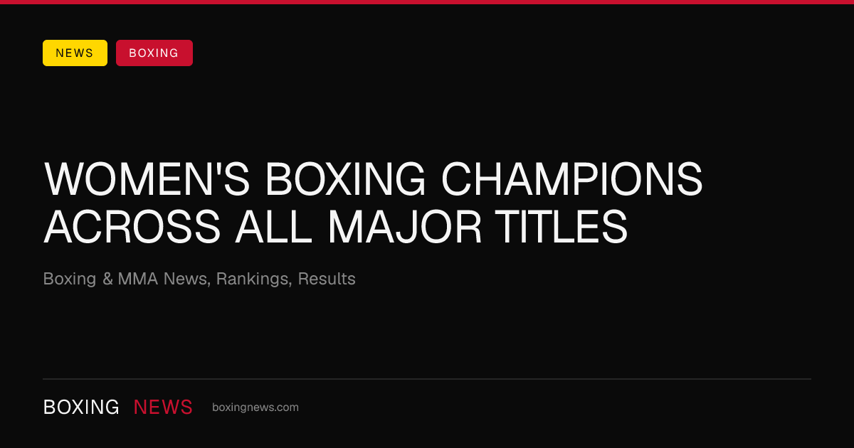 Women's boxing champions across all major titles