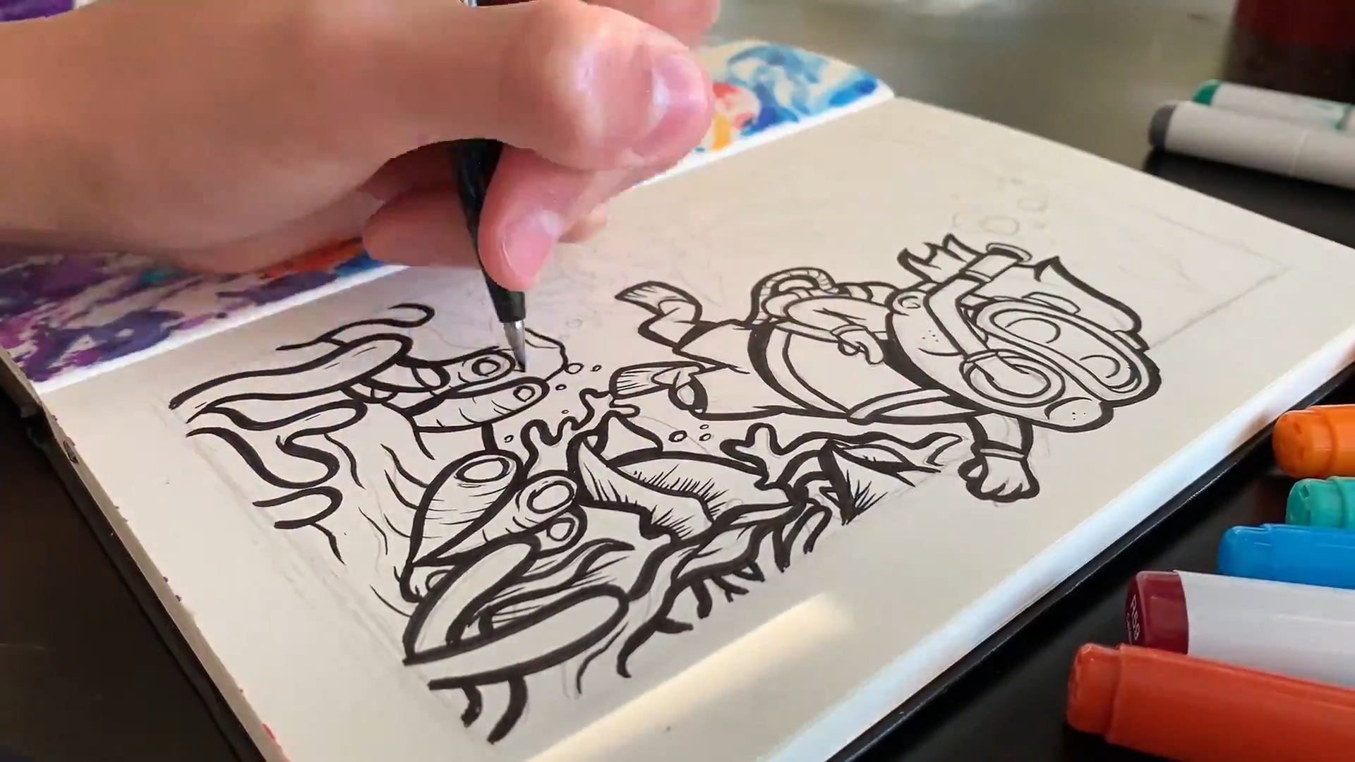 Can alcohol markers turn simple doodles into magic?
