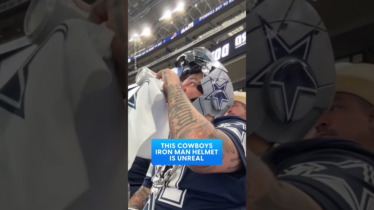 Dallas Cowboys Iron Man helmet features incredible custom design details