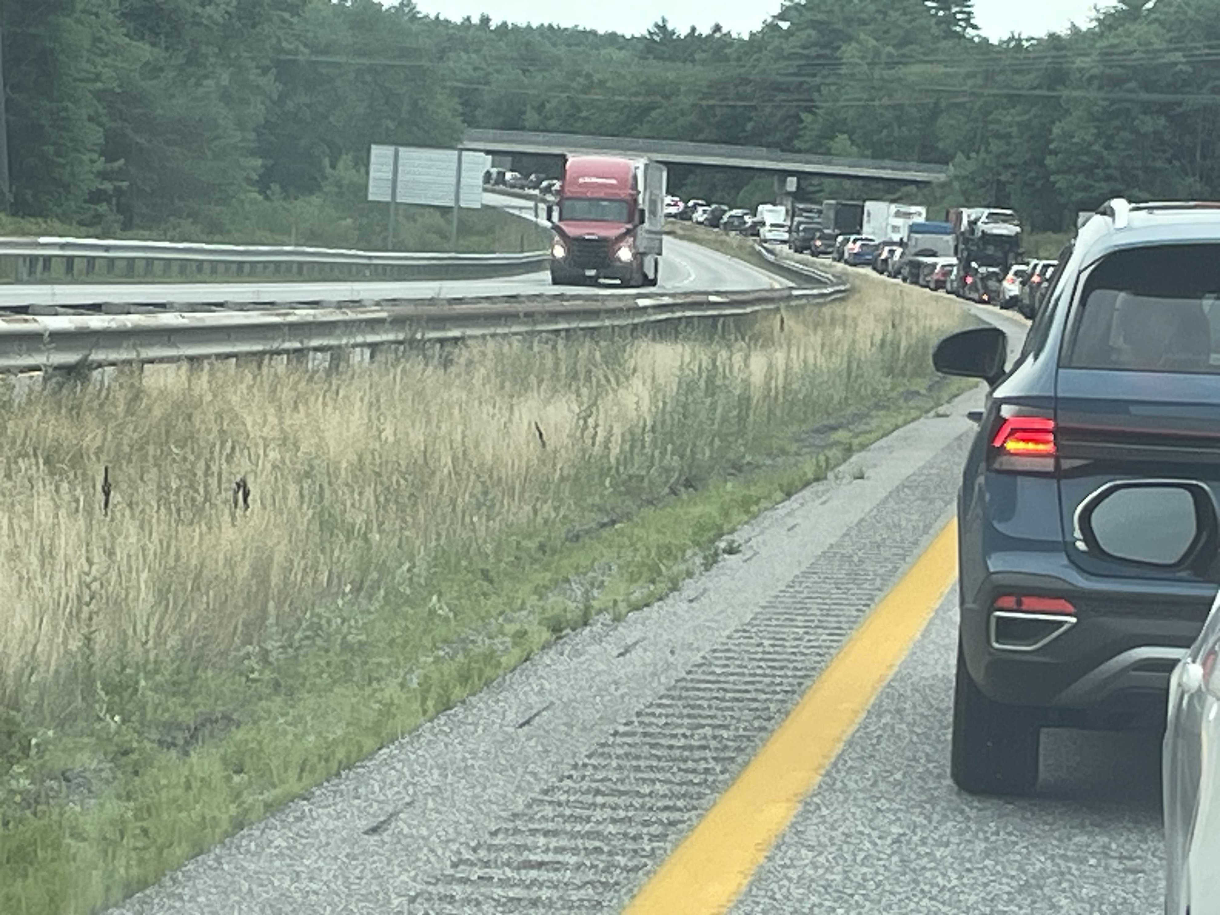 Major backups on the Maine Turnpike after truck leaks fuel for nearly a ...
