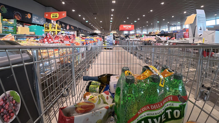 What does Aldi do with unsold food?