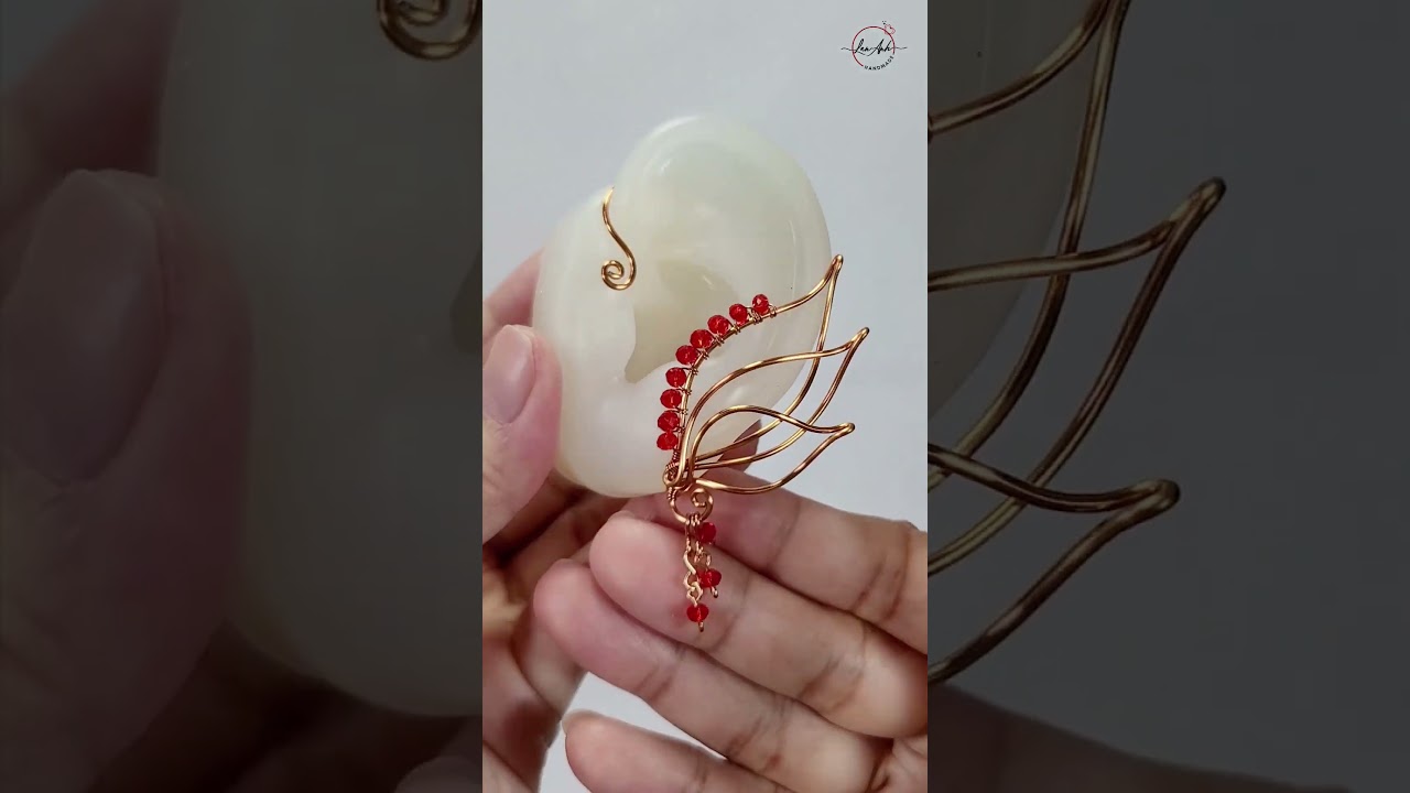 Angel wings earcuff - Free tutorial video link above the title # ...