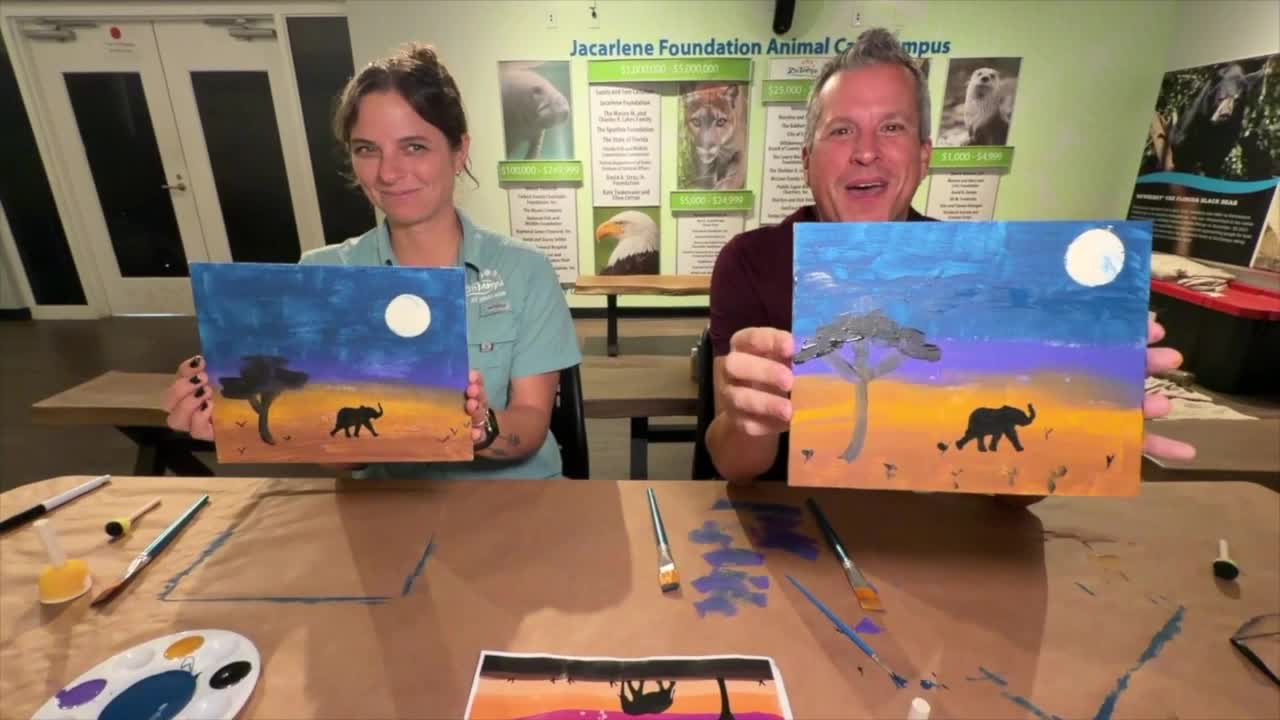 Painting with elephants at ZooTampa lets guests see behind the scenes