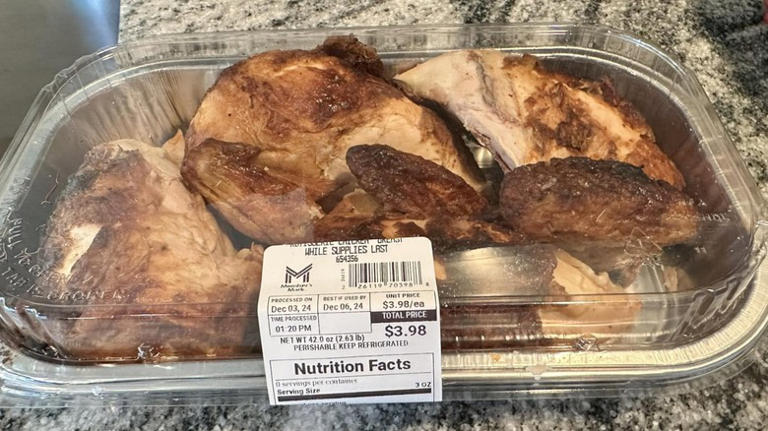 What does Sam's Club do with leftover rotisserie chicken?