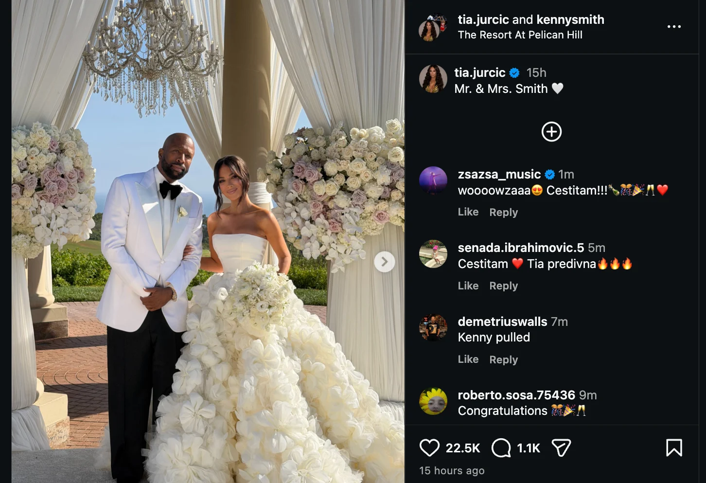 ‘inside The Nba Host Kenny Smith Marries Croatian Influencer Tia