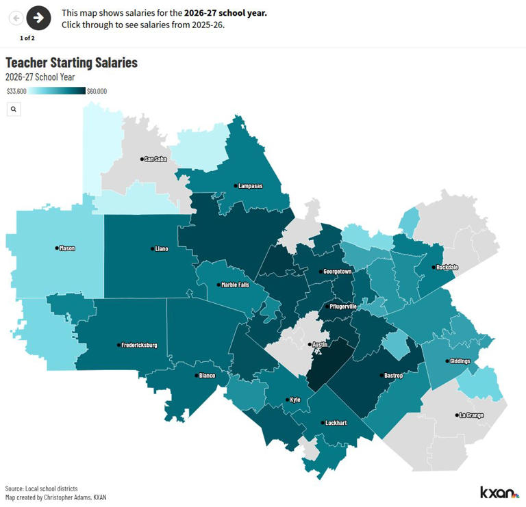 MAP: Which school districts increased teacher pay for the 2026-27 ...