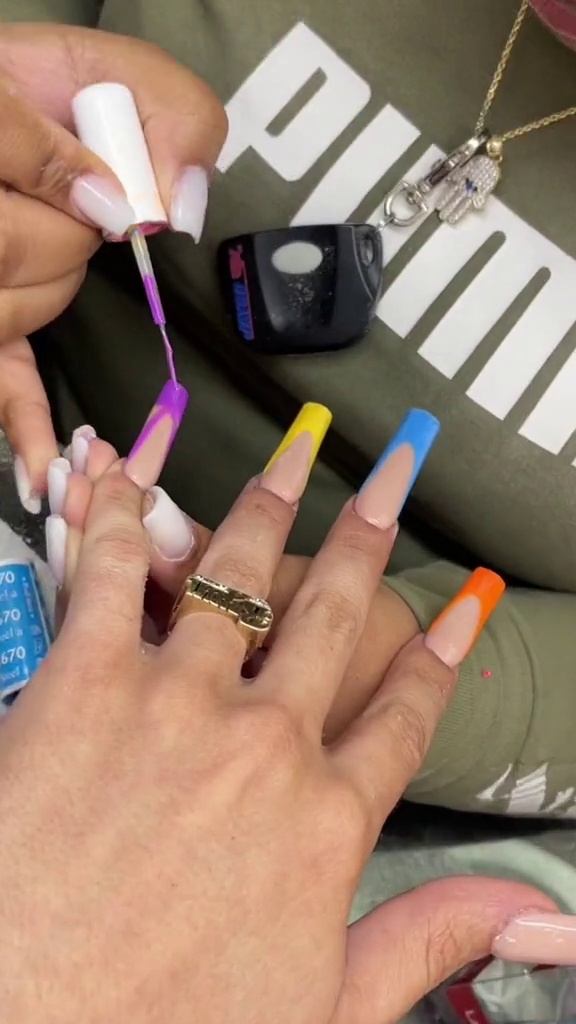 Watch my neon gummy bear nails come to life at the salon