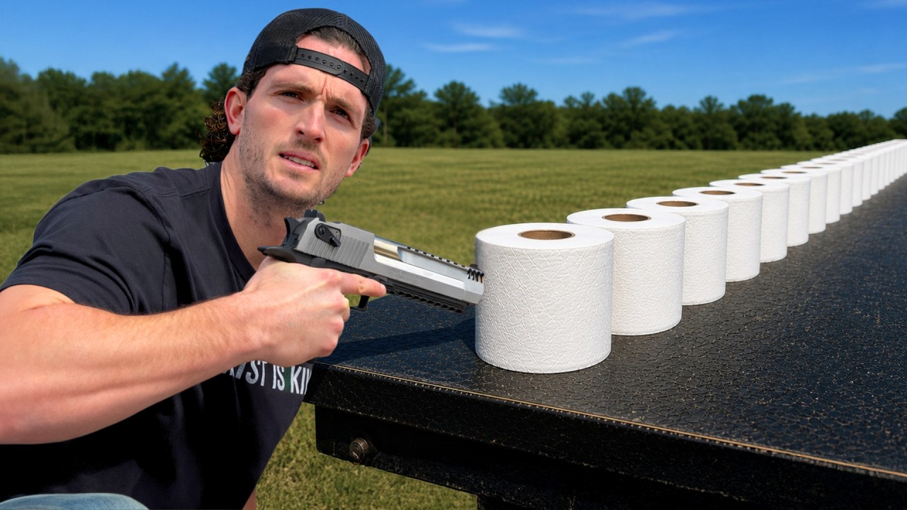 They stacked toilet paper in front of a .50 cal — here's the final count