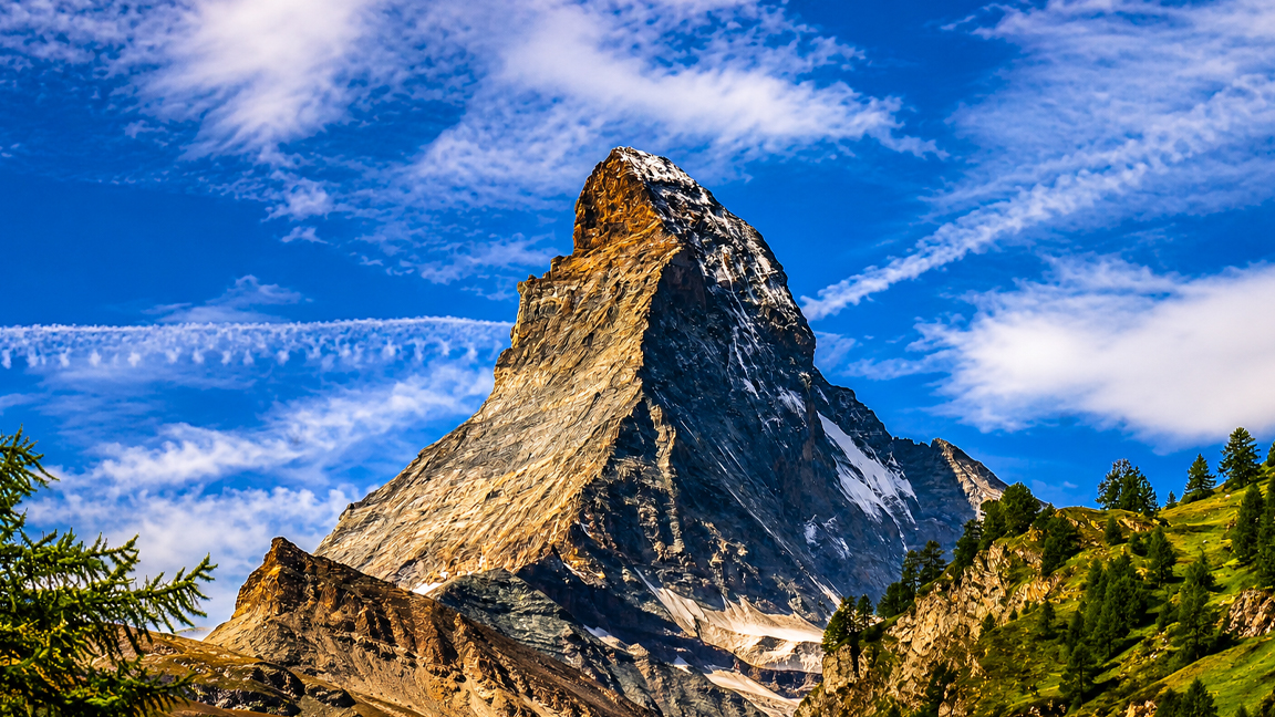The Matterhorn Rising Above The Swiss Alps 4636