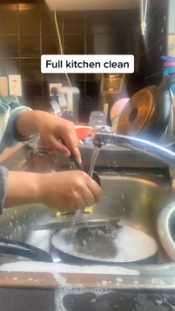 Deep cleaning the kitchen from top to bottom