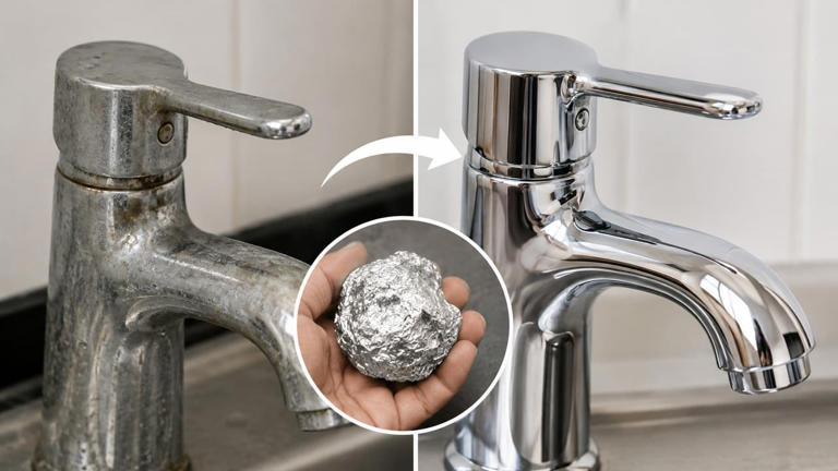 Stubborn stains on kitchen, bathroom taps? This simple aluminium foil ...