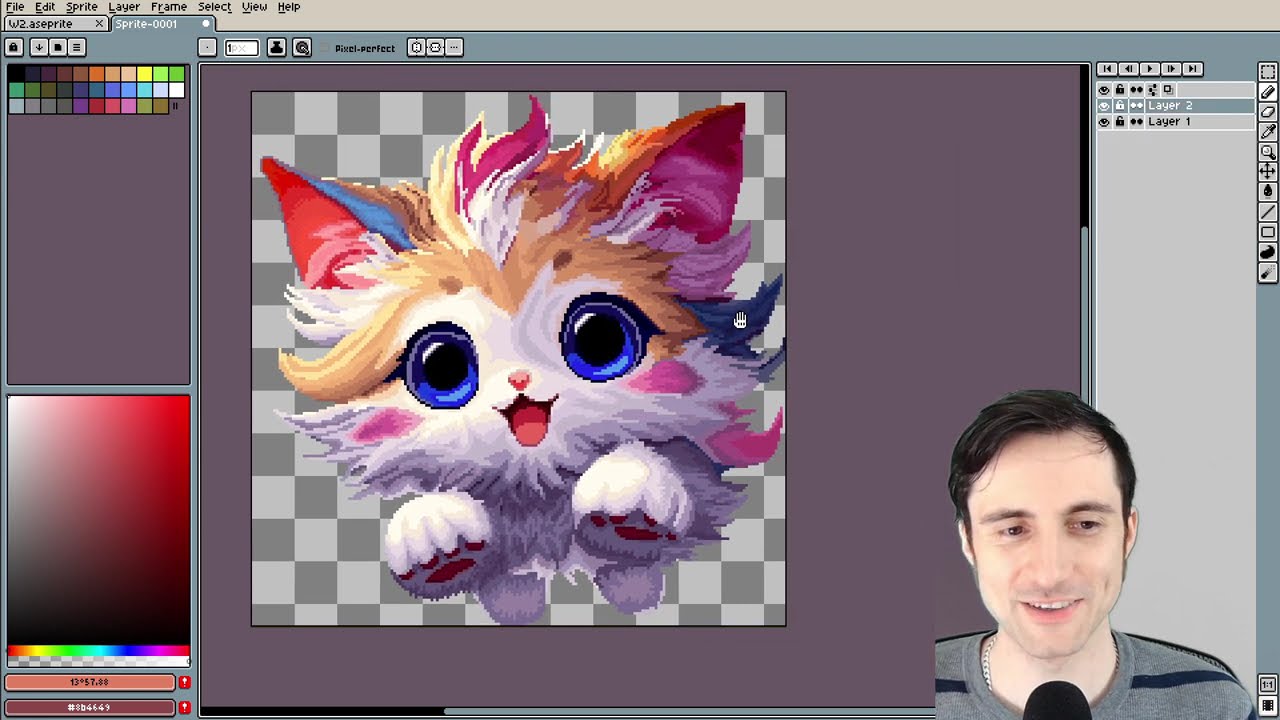 A closer look at pixel art cat design